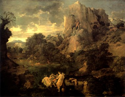 Landschaft mit Hercules und Cacus von Nicolas Poussin
